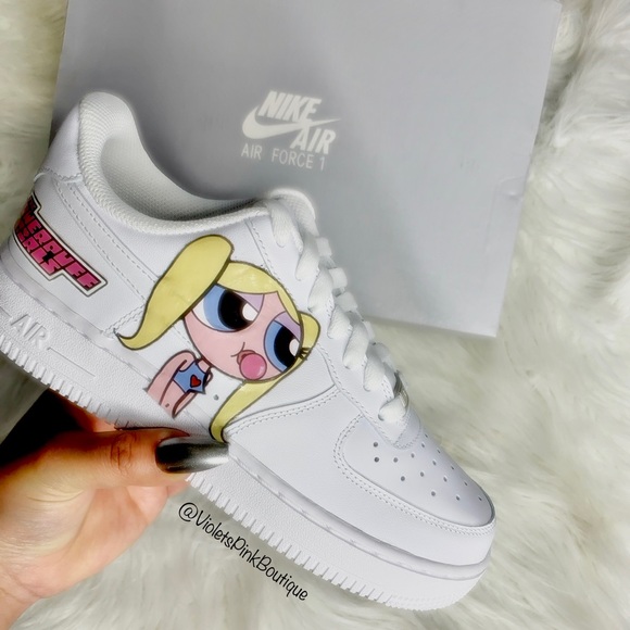 Nike | Shoes | Womens Custom Bubbles Powerpuff Girls Air Force One ...